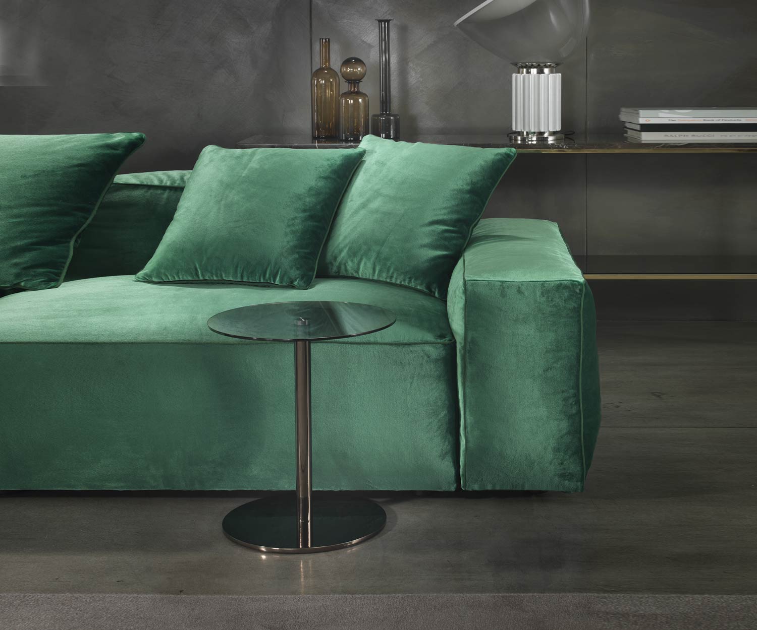 Marelli Design Beistelltisch Break Marmor Weiß Glas transparent